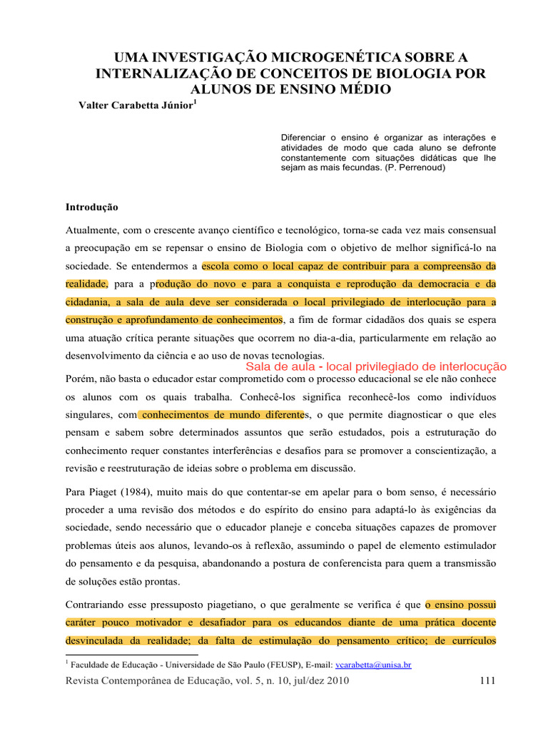 CARABETTA (2010) - Uma Investigação Microgenética Sobre A ...