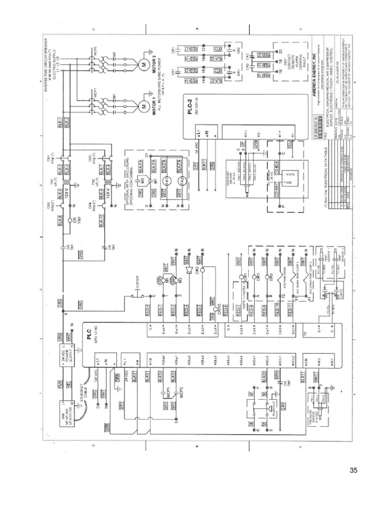 Diagrama Electrico de Compresor de Aire Medico | PDF