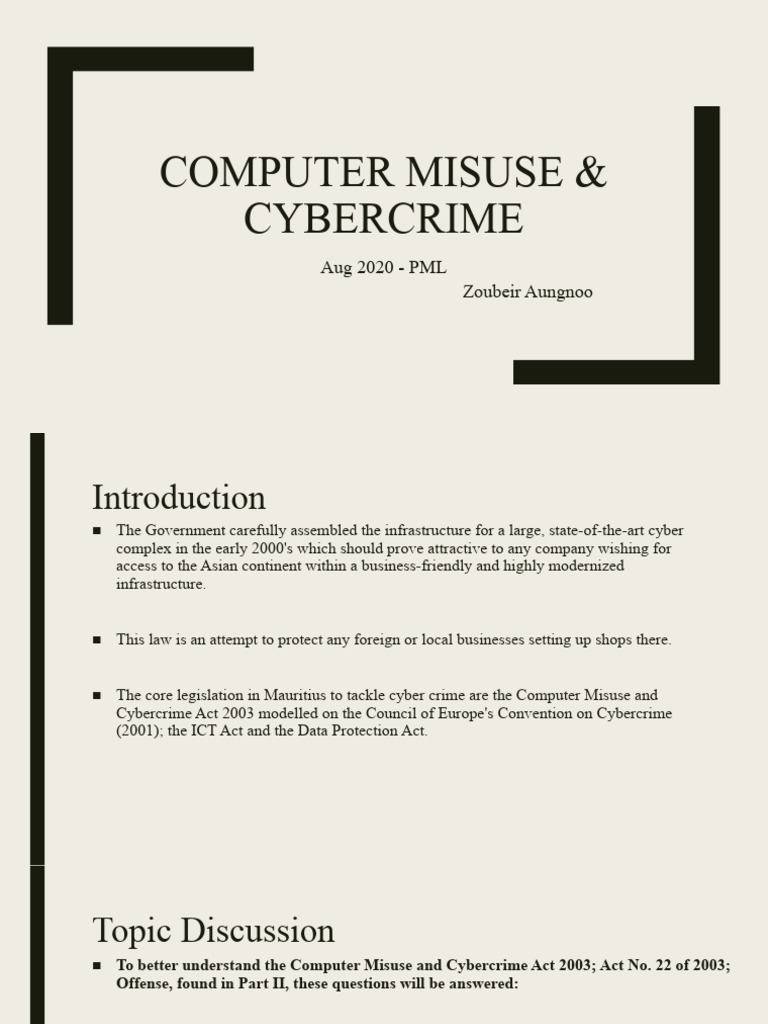 Computer Misuse & Cybercrime | PDF | Cybercrime | Crime & Violence