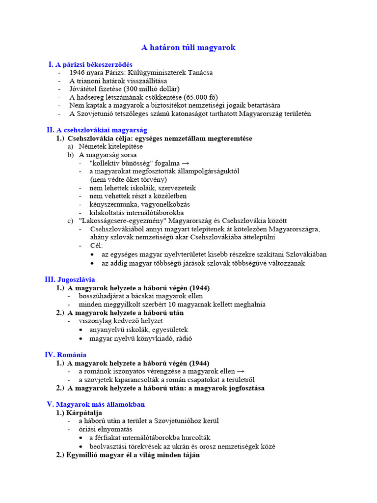 A Határon Túli Magyarok | PDF