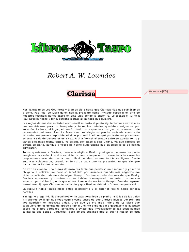 Lowndes, Robert A.W. - Clarissa | PDF
