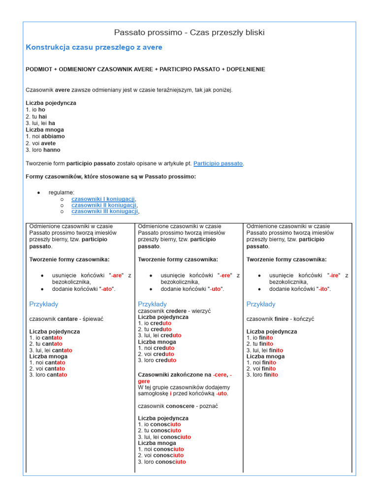 Passato Prossimo | PDF