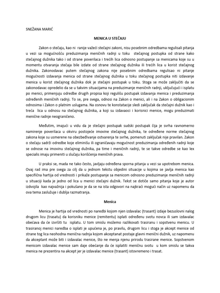 MEnica Snezana Maric Rad | PDF