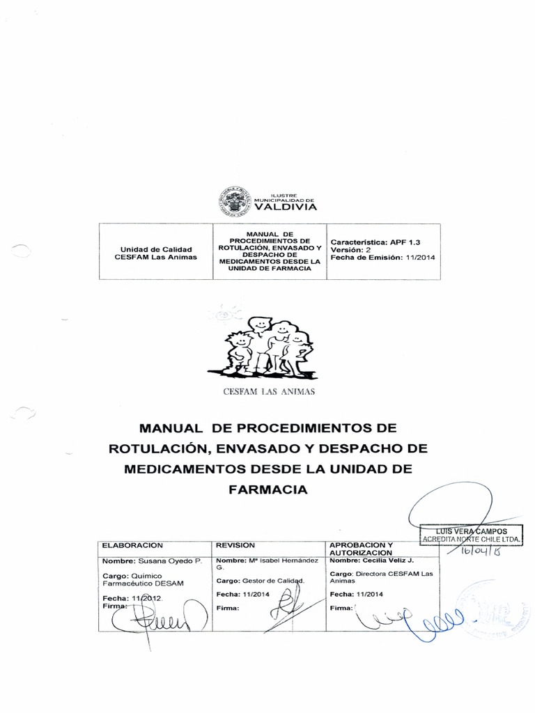 Apf 1.3 Procedimientos de Rotulacion, Envasado y Despacho de Medicamentos | PDF