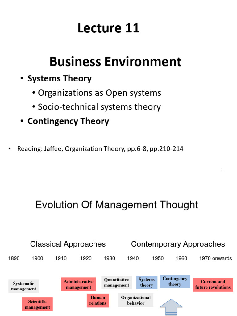 LECTURE 11 - System Theory and Contingency 2023-24 (1) | PDF