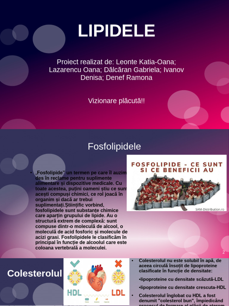 Proiect Stiinte Lipidele Cls 12 A | PDF