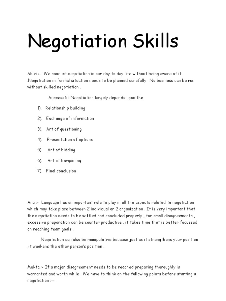 Negotiation | PDF | Negotiation | Cognition