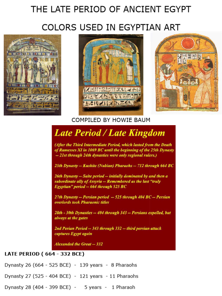 The late period of ancient Egypt - Colors used in Egyptian art | PDF
