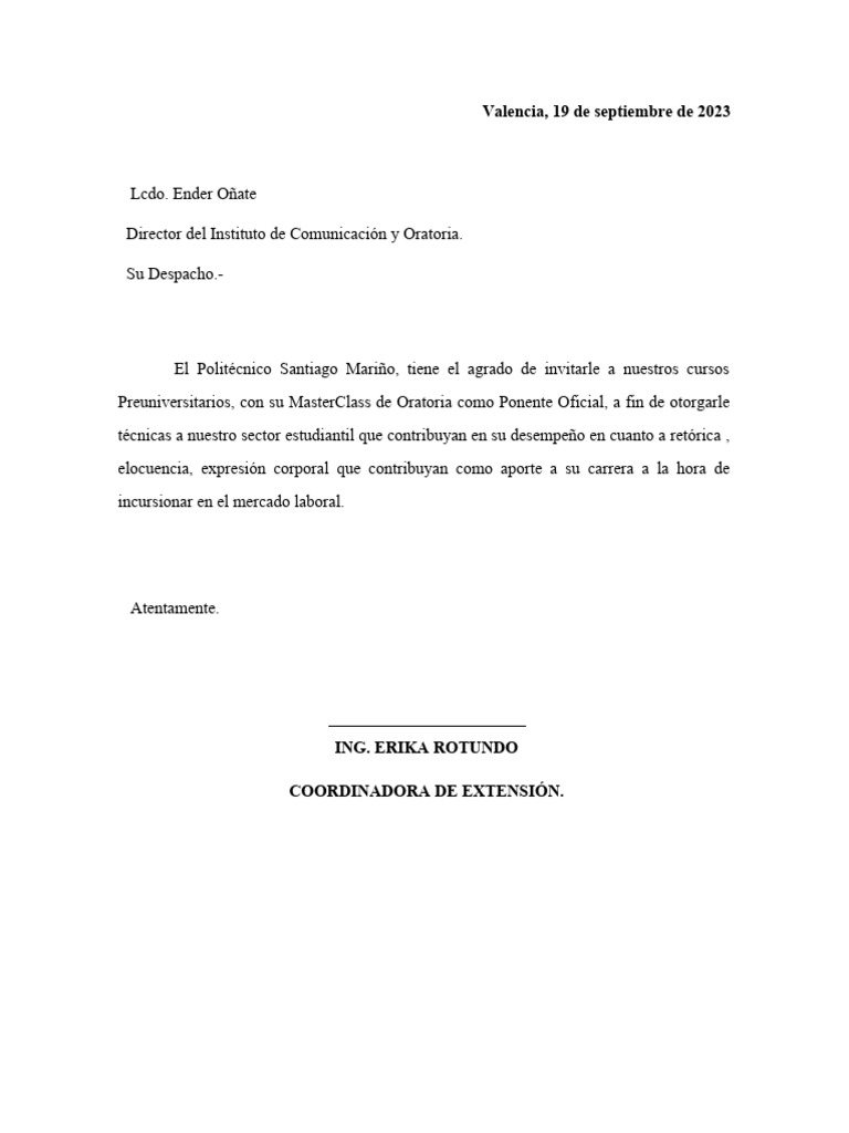 Invitacion Master Class | PDF