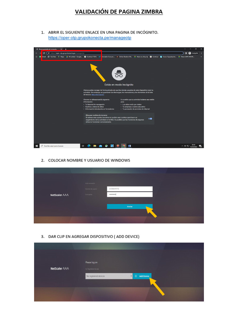 Validación de Pagina Zimbra | PDF