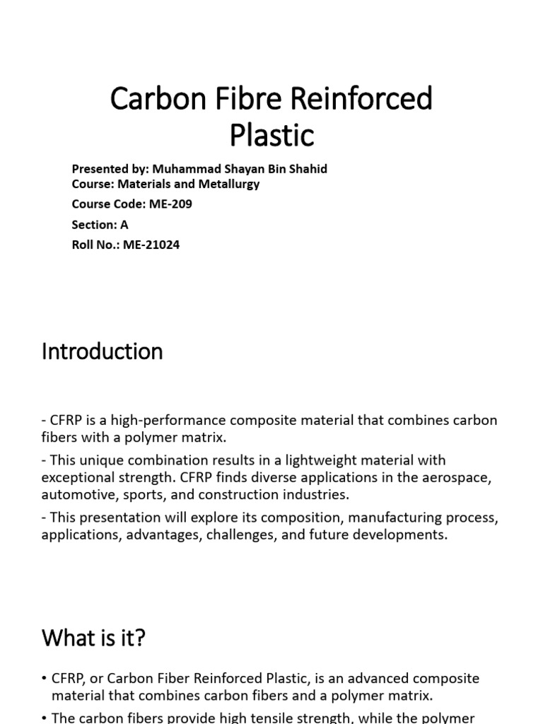CFRP: Composition, Uses, and Benefits | PDF | Composite Material | Nature