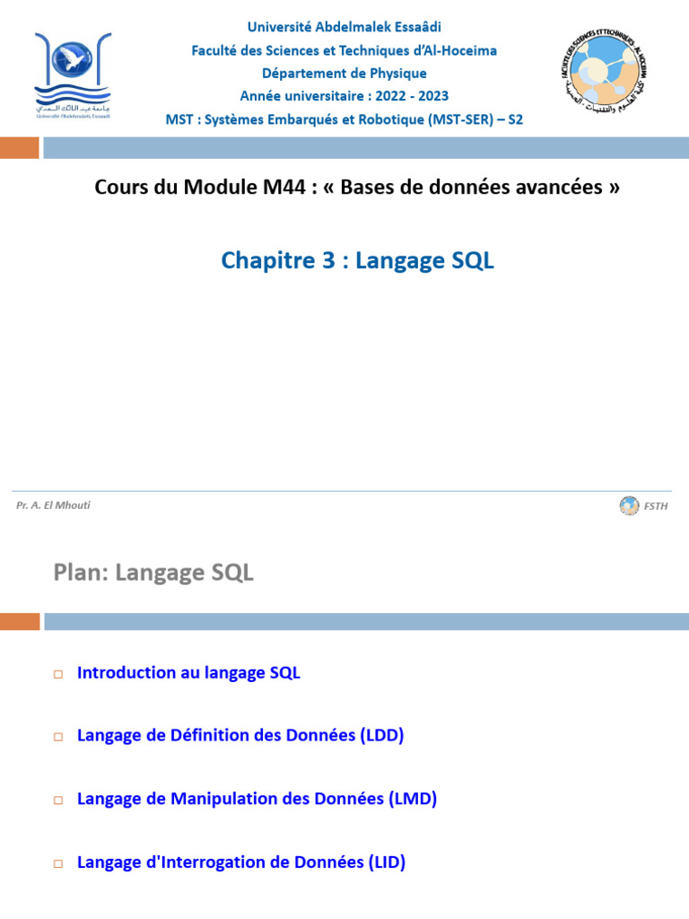 Introduction au Langage SQL | PDF | Ordinateurs