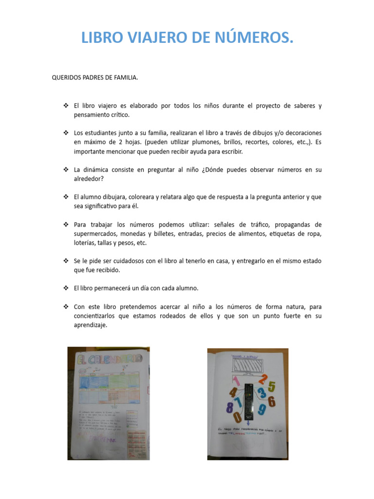 Libro Viajero de Números | PDF