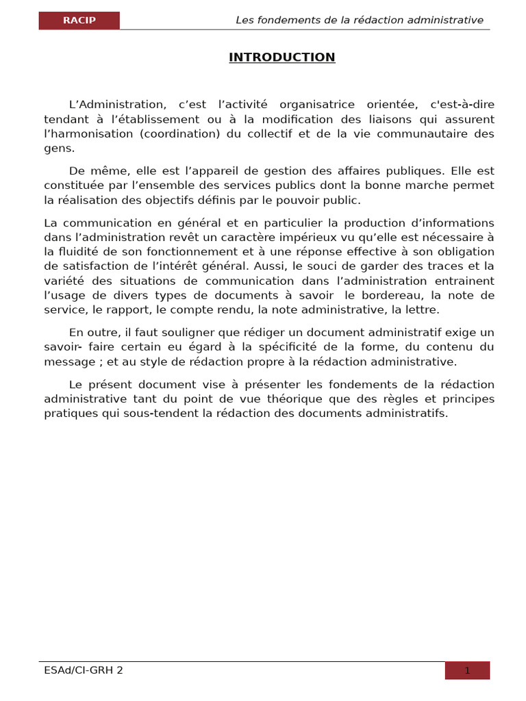 Redaction Administrative 1 | PDF