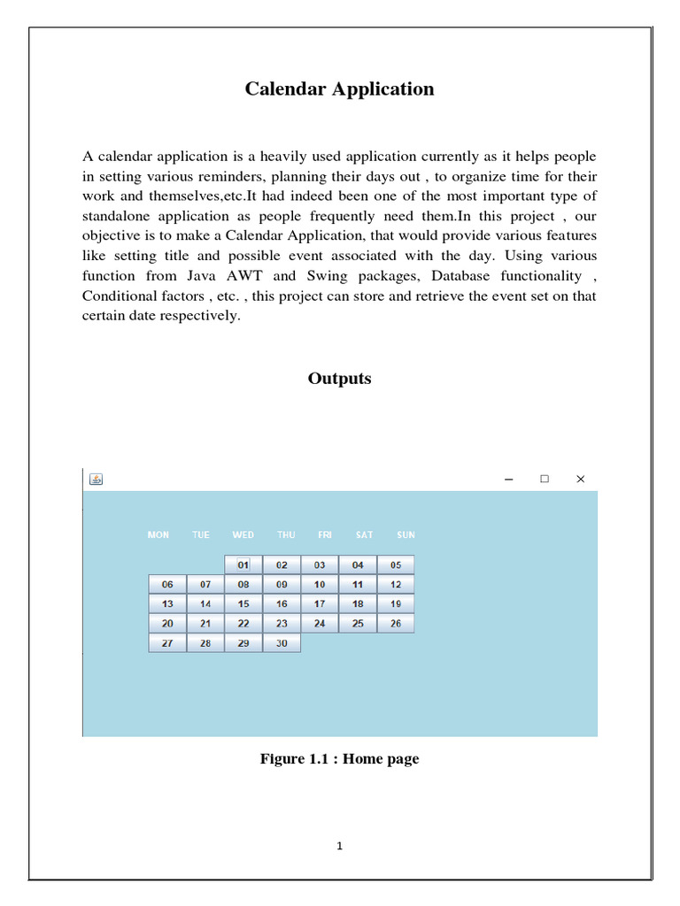 Calendar Application | PDF