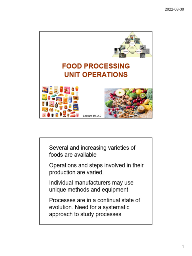 1-2-2 - Food Processing Unit Operations | PDF