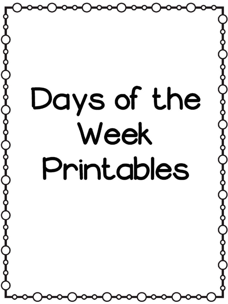 Days of The Week Printables A | PDF