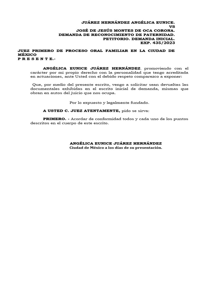 Devolución de Documentos | PDF