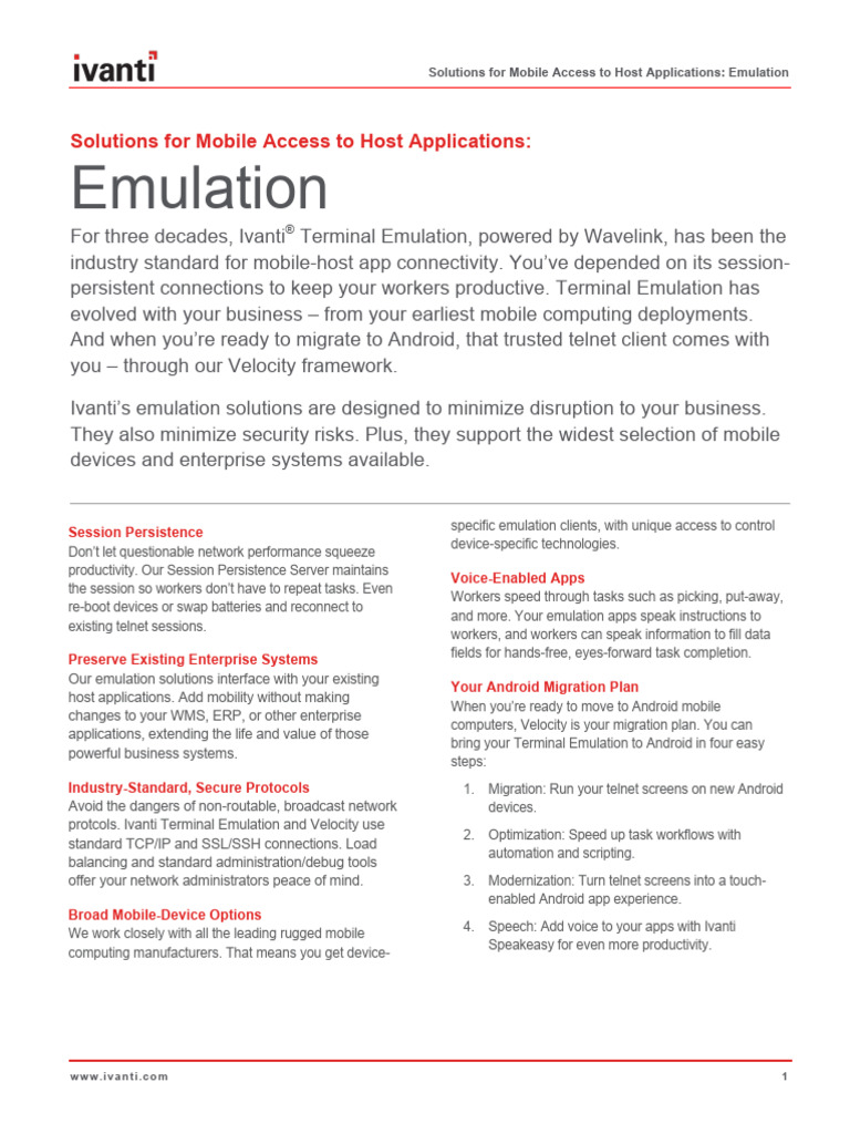 IVI 1919 Velocity Emulation Solutions Brochure | PDF