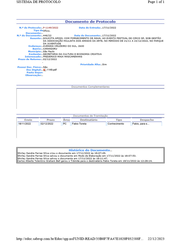 Documento de Protocolo | PDF