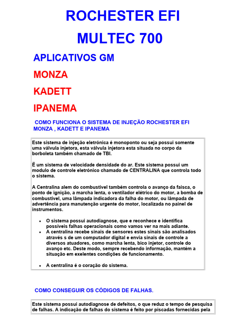 EFI Multec 700 1 1 | PDF