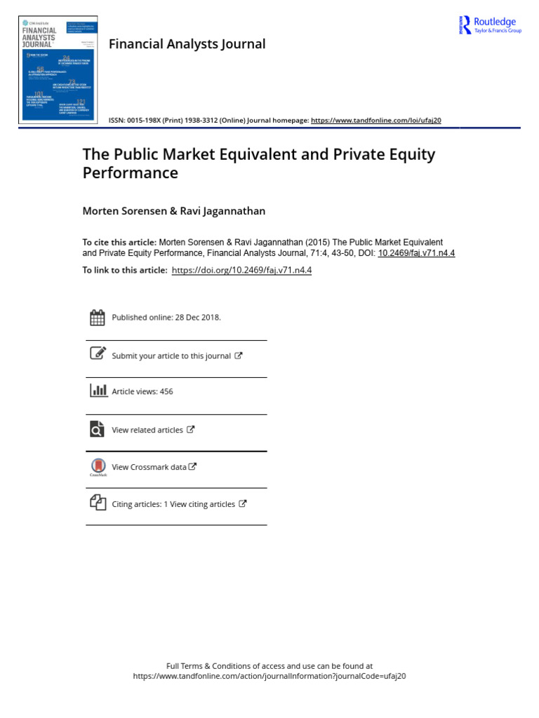 The Public Market Equivalent and Private Equity Performance | PDF ...
