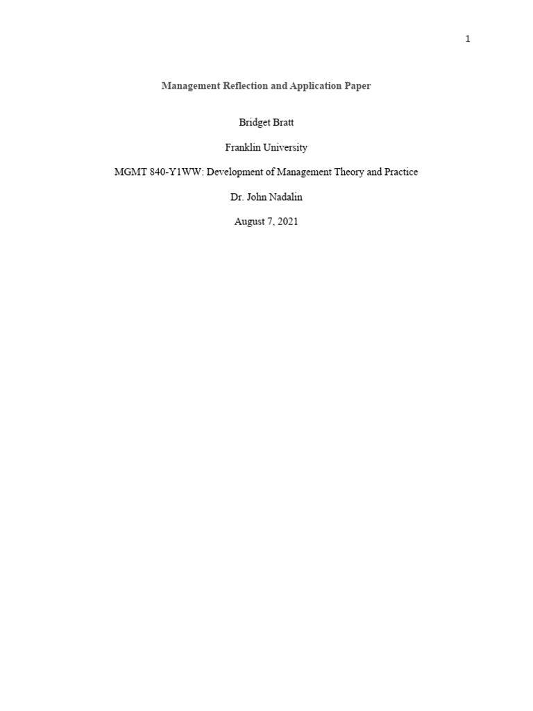 Management App and Theory Paper | PDF