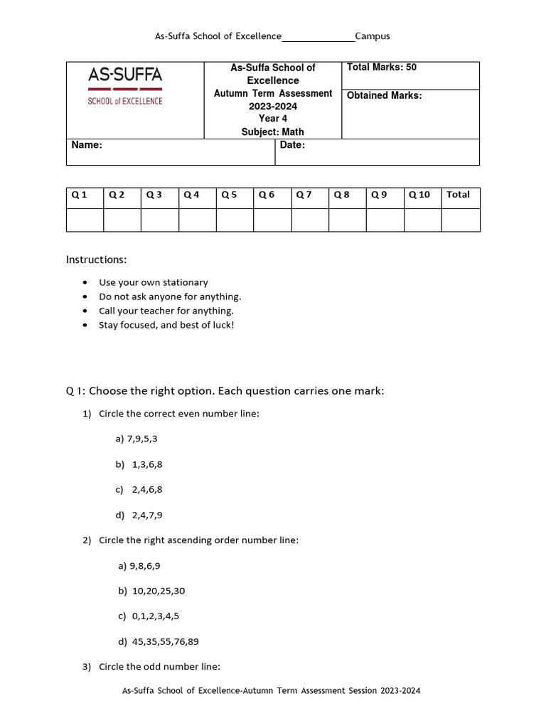 Maths Year 4 | PDF | Mathematics