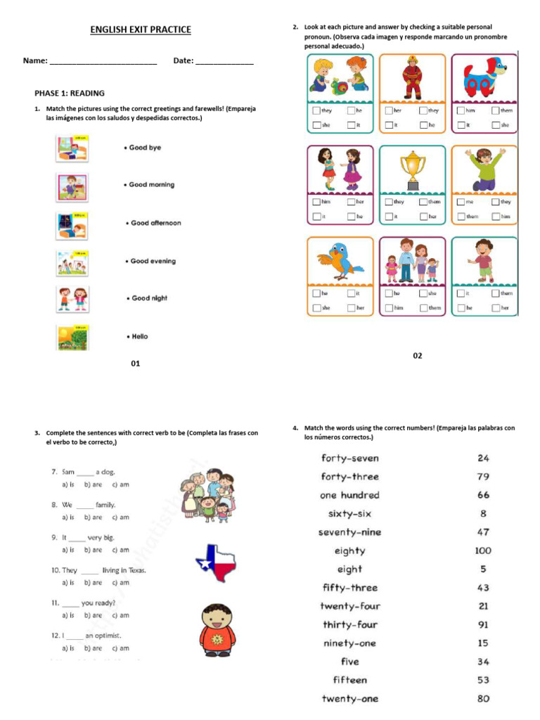 English Exit Practice | PDF