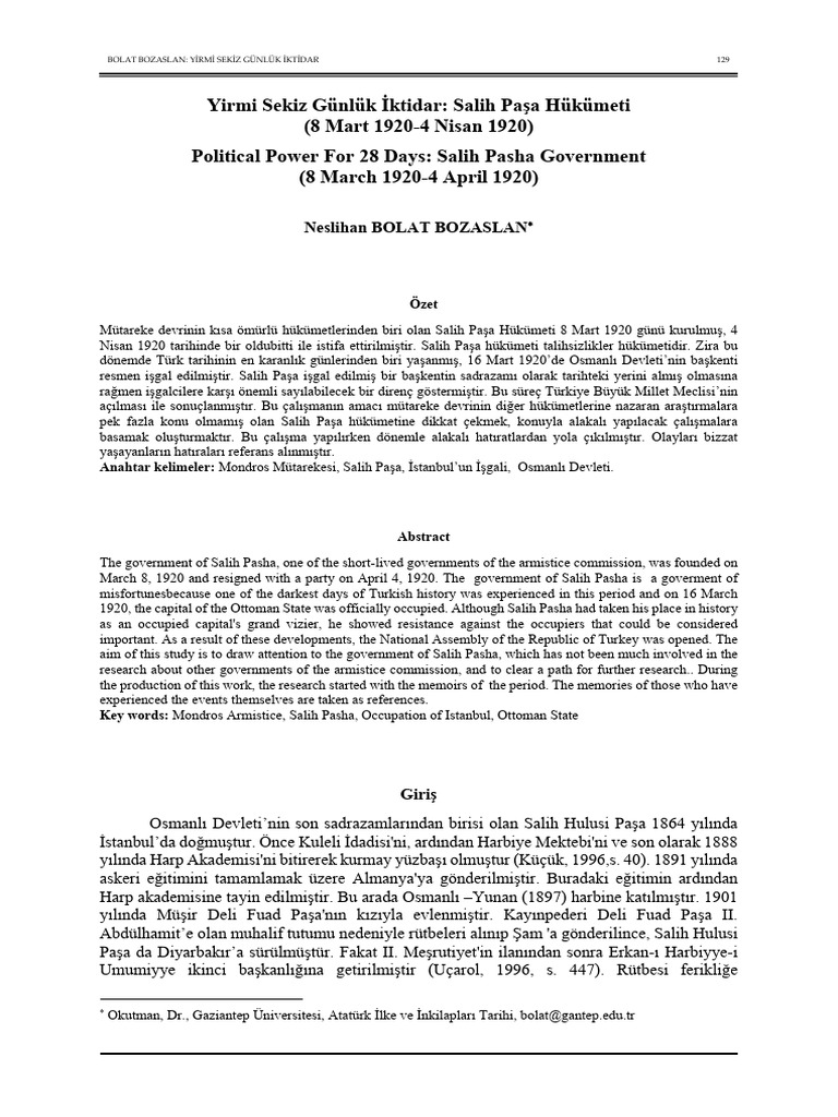 Salih Hulusi Pasa | PDF