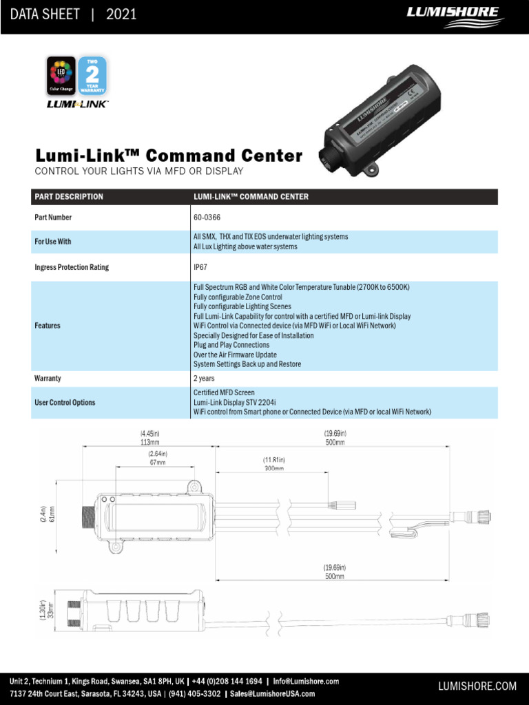 60 0366 EOS Lumi Link Command Centre DS 0121 | PDF