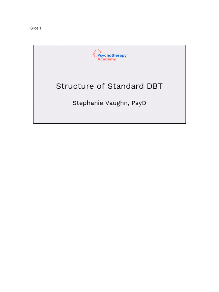 DBT - Fundamentos - 4 - Structure of Standard DBT | PDF