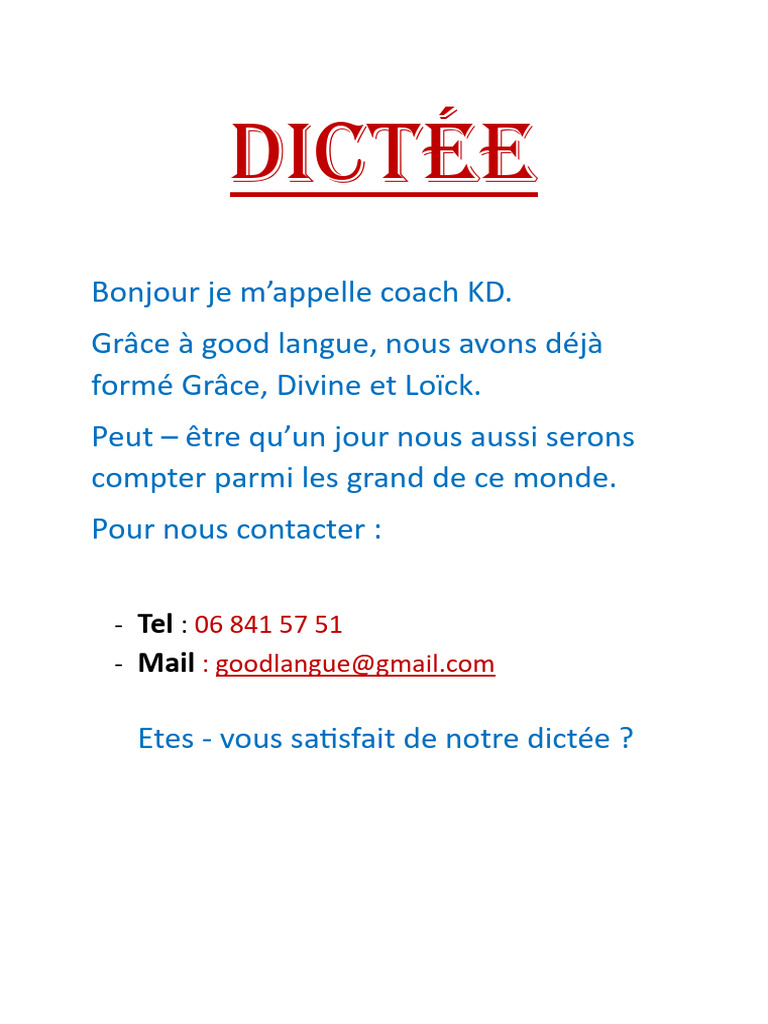 Dictée | PDF