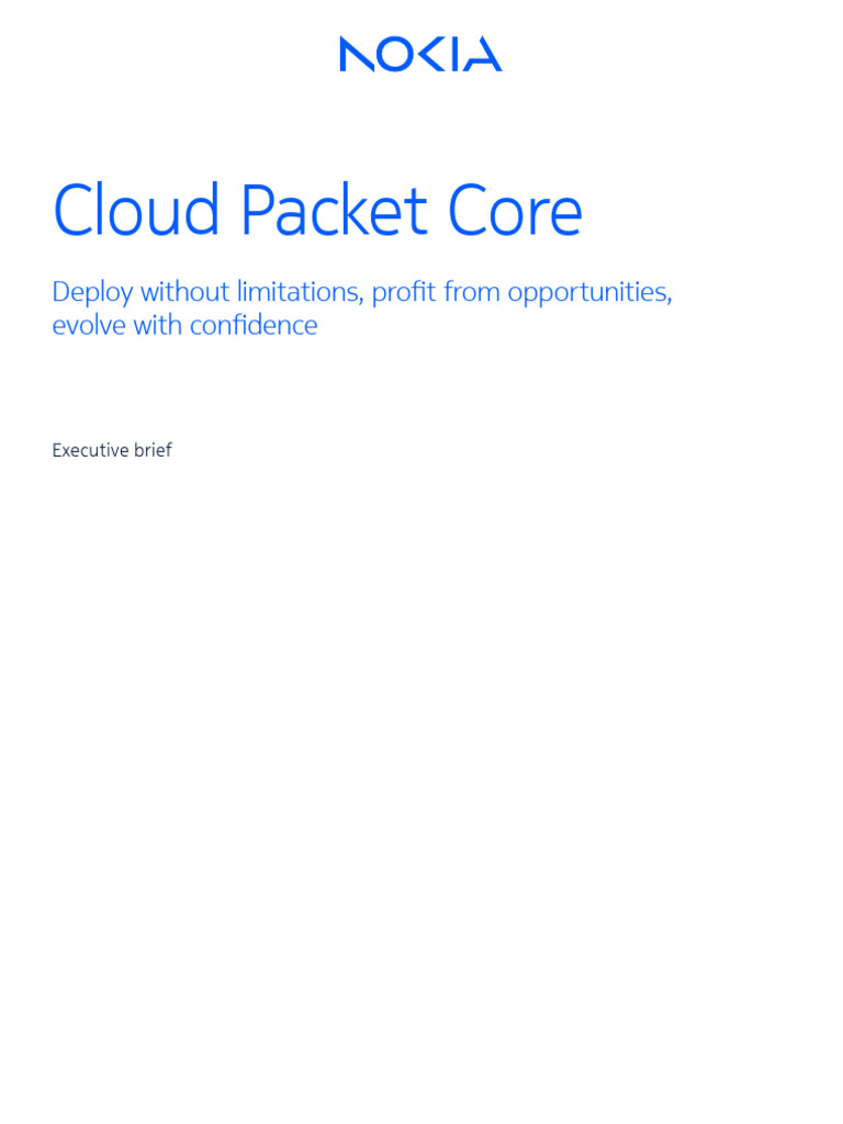 Nokia Cloud Packet Core Executive Brief Brochure EN | PDF