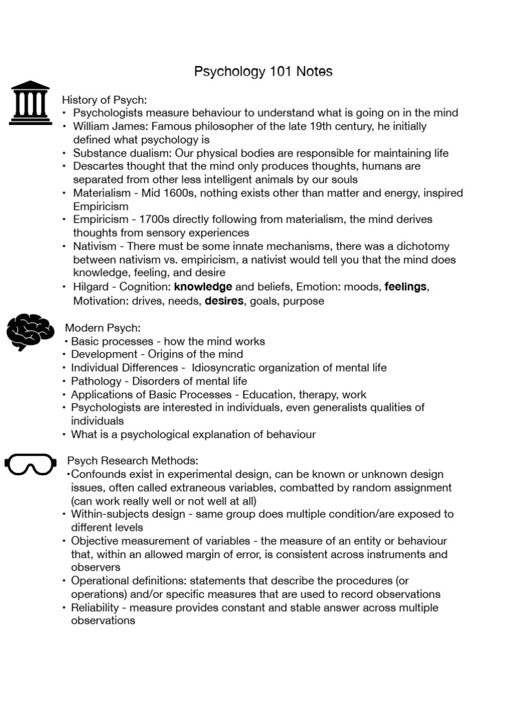 Psych 101 Notes | PDF