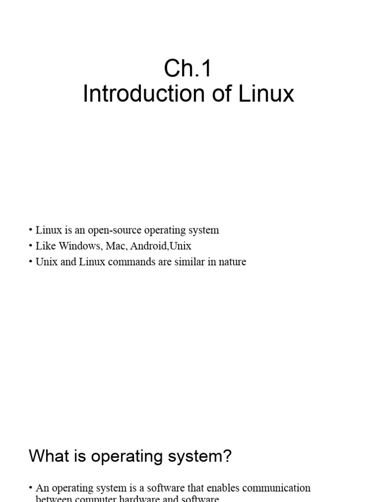 Chapter 1 Introduction of Linux | PDF