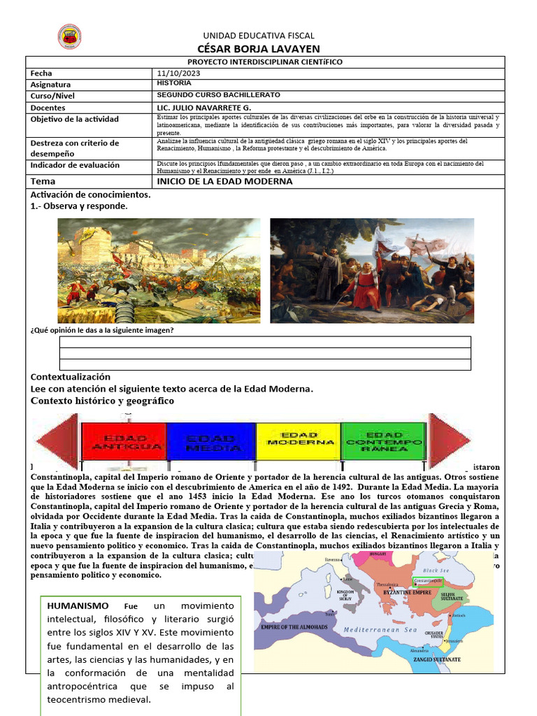 Actividad de Historia 2do. | PDF