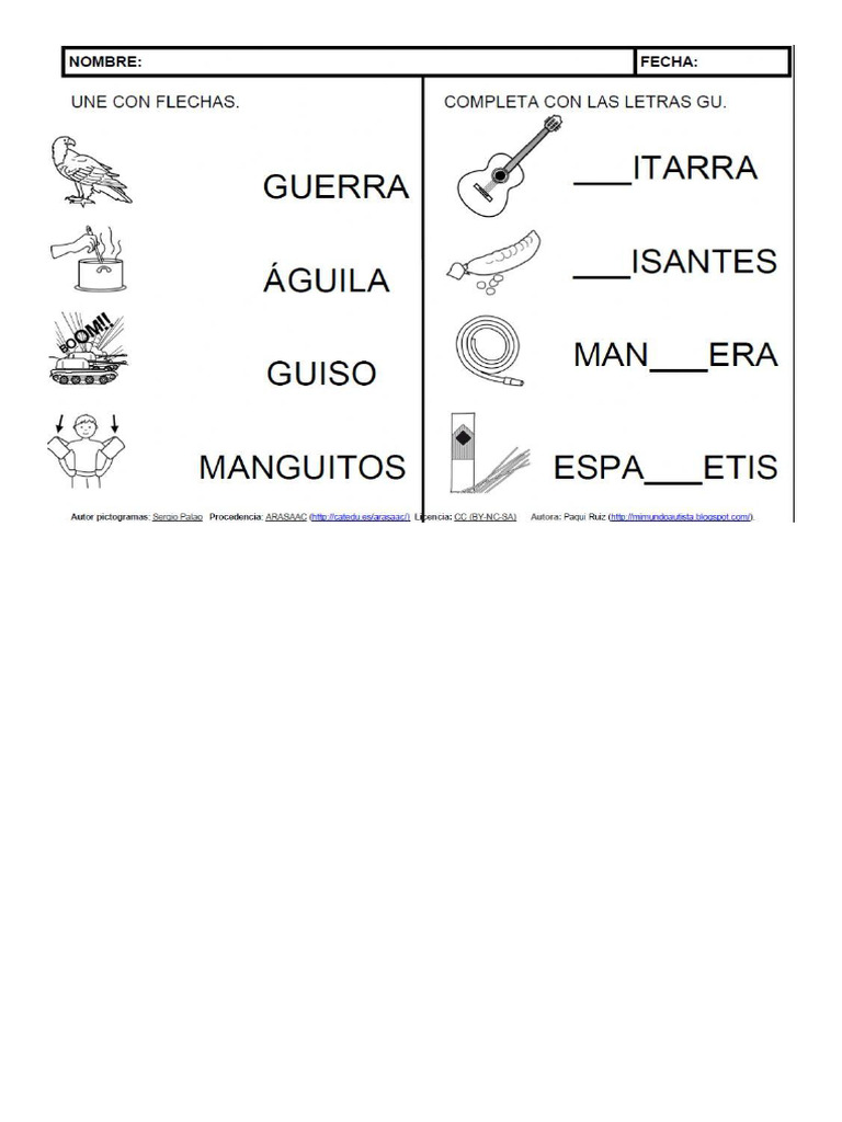 Actividades Con Gue y Gui | PDF