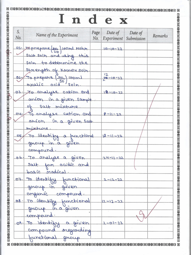 Chemistry Practical Notebook | PDF