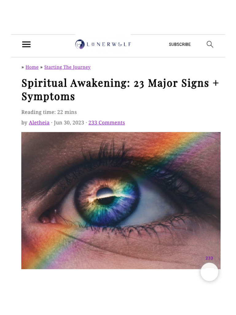 Spiritual Awakening - 23 Major Signs + Symptoms LonerWolf | PDF