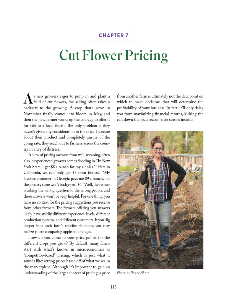 Flower Farming For Profit Cut Flower Pricing Pdf Prices Cost