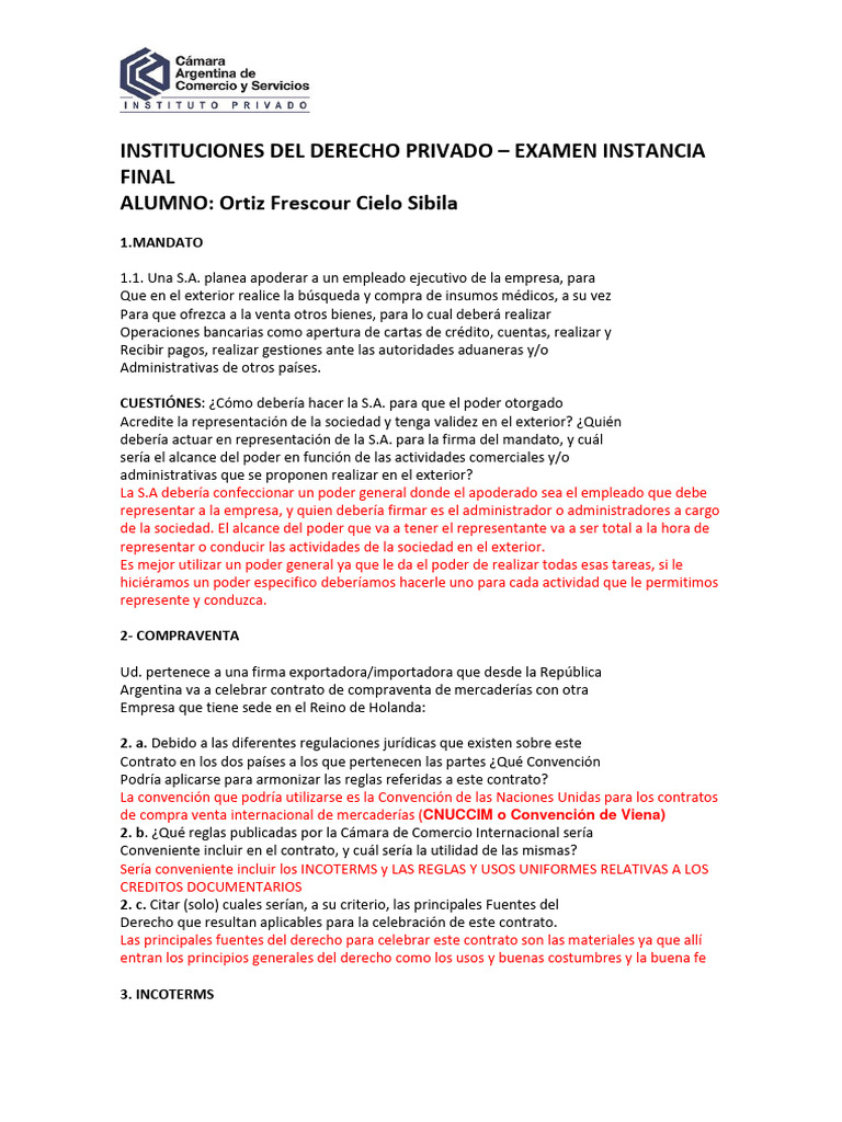 Examen Final Derecho Ortiz | PDF
