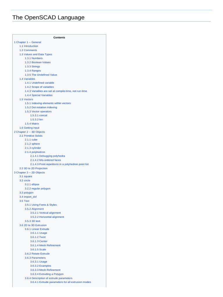 OpenSCAD Language Guide | PDF