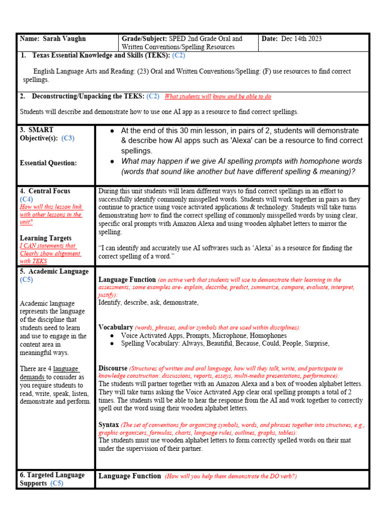 Lesson Plan Guide LPG - 1 | PDF