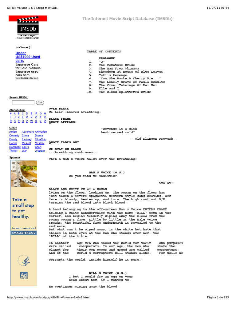 Kill Bill Vol.1-2 Script | PDF
