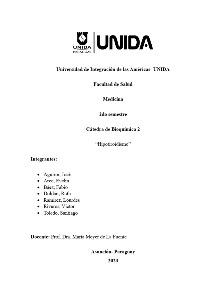 Hipotiroidismo Grupo 8.docx1 | PDF