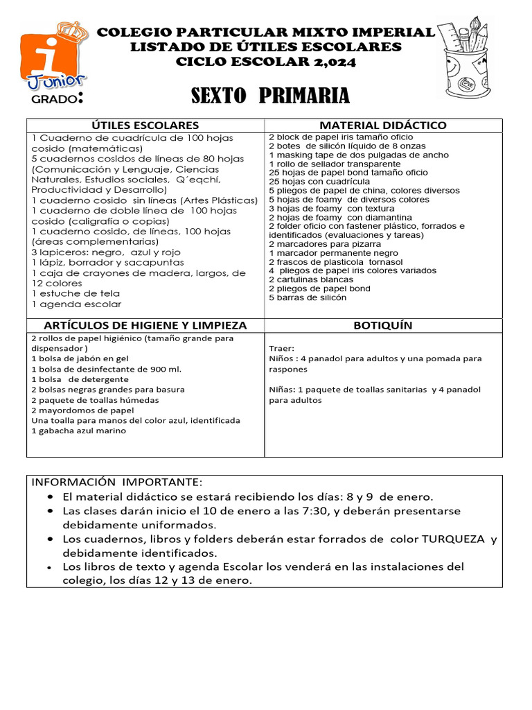 Sexto Primaria | PDF | Materiales