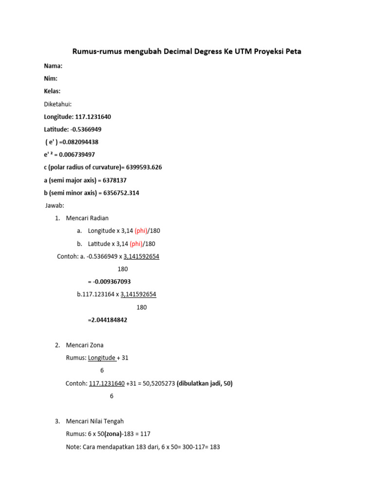 Rumus Degrees Utm | PDF | Sains & Matematika | Teknologi & Rekayasa