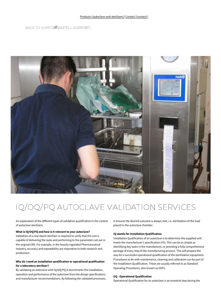 Autoclave Validation Services - Astell UK | PDF