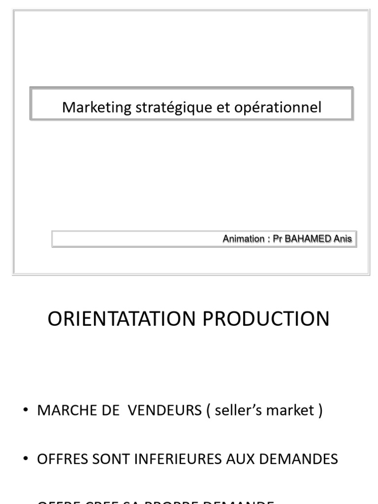 Marketing Stratégique Et Opérationnel | PDF